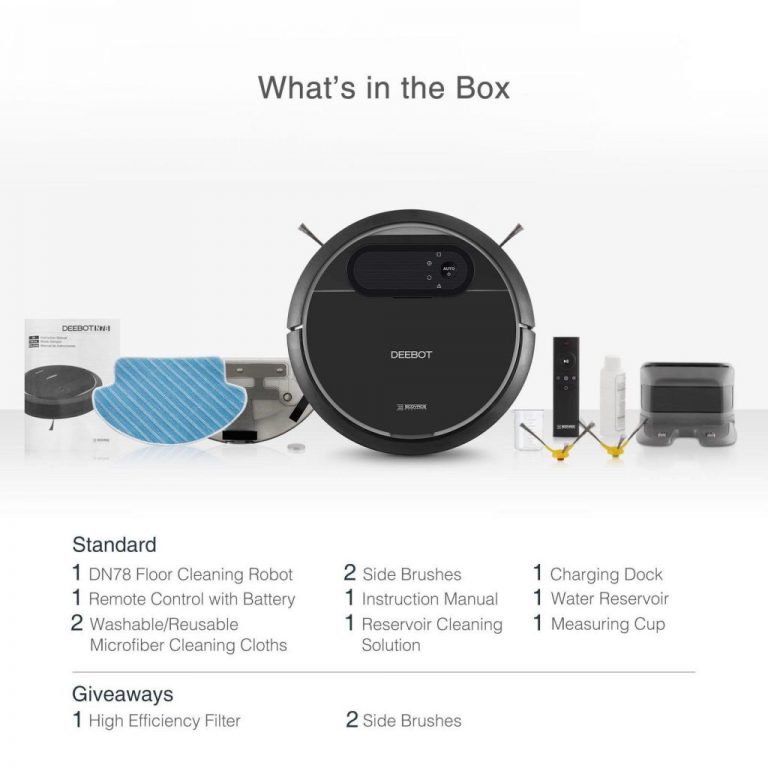 Ecovacs Vacuum Cleaning Robot With Mop And Water Tank Deebot N78 Black ...