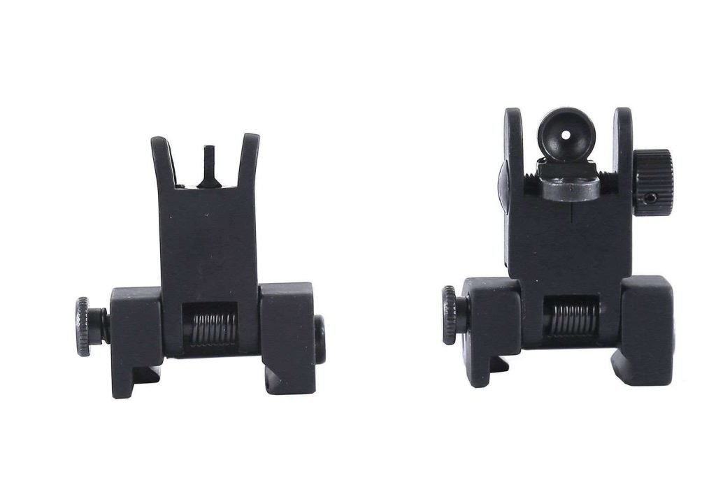 Flip-Open Front And Rear Iron Sight Set For Picatinny Rail - Swiftsly
