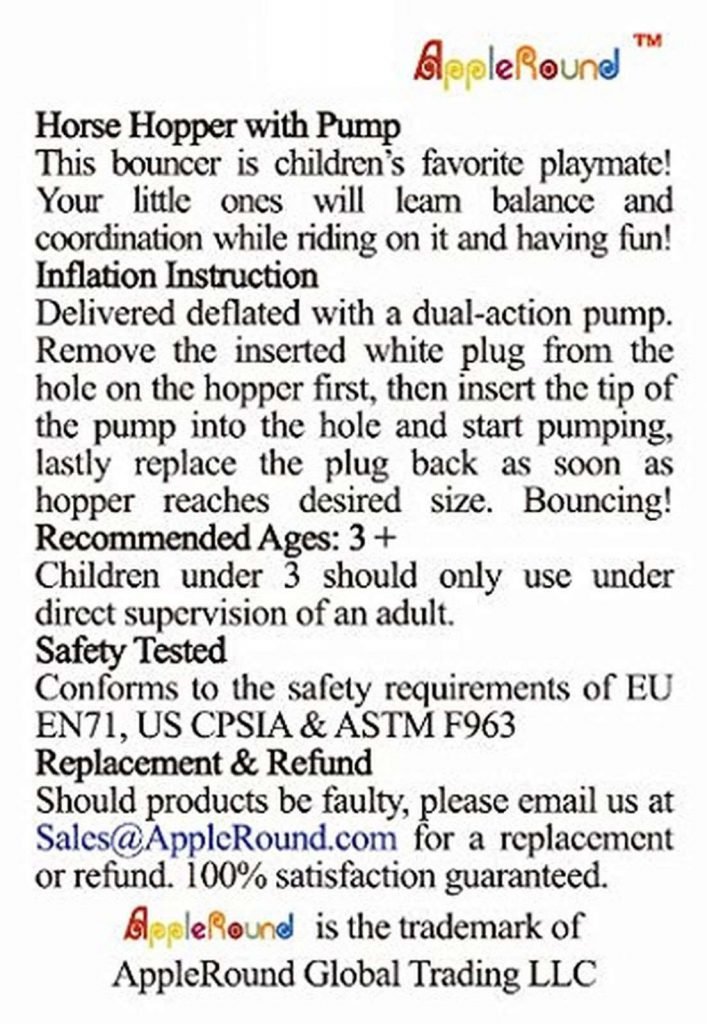 Green Horse Hopper Pump Included (Inflatable Jumping Horse Space Hopper ...