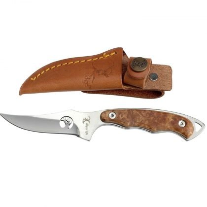 Elk Ridge Er-059 Fixed Blade Hunting Knife Straight Edge Blade Burl ...