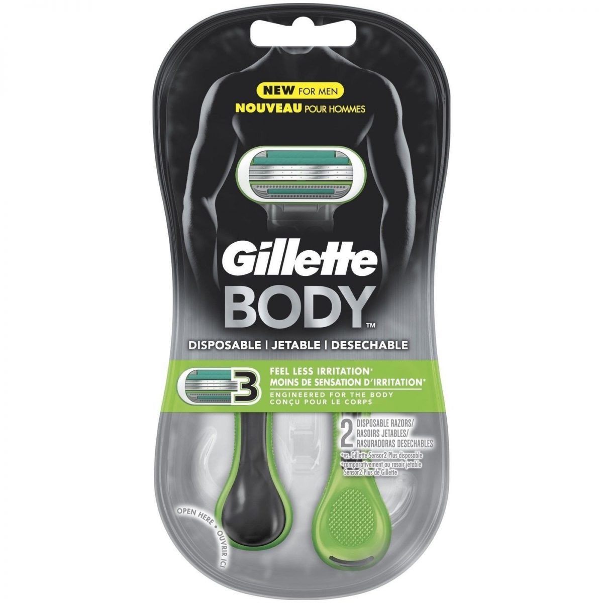 Gillette Body Disposable Razor 2 Count - Swiftsly