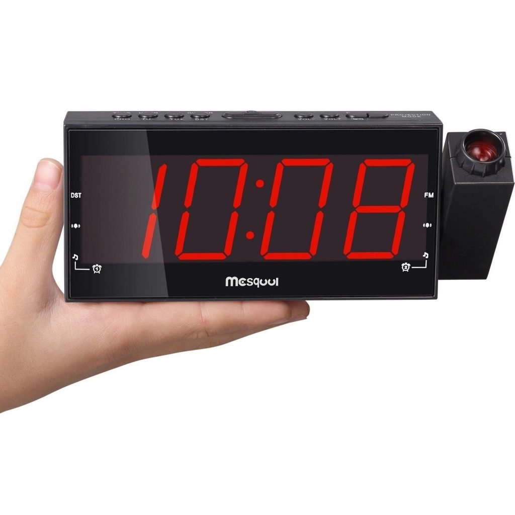 Mesqool Digital Dual Alarm Fm Dimmable Projection Clock Radio 1.8 Inch ...