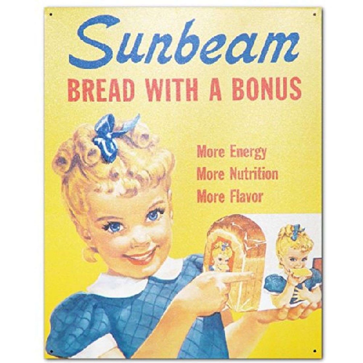 Sunbeam Bread Little Miss Sunbeam Retro Vintage Tin Sign - Swiftsly