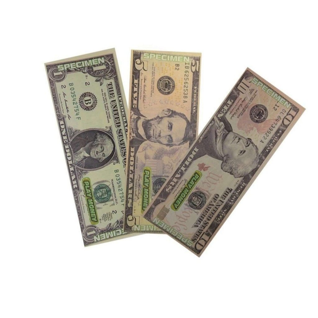 Real Looking Us Play Money - 30 Bills Of $1 $5 $10 $20 $50 & $100 ...