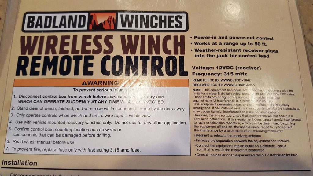 Badland Wireless Winch Remote Control - Swiftsly