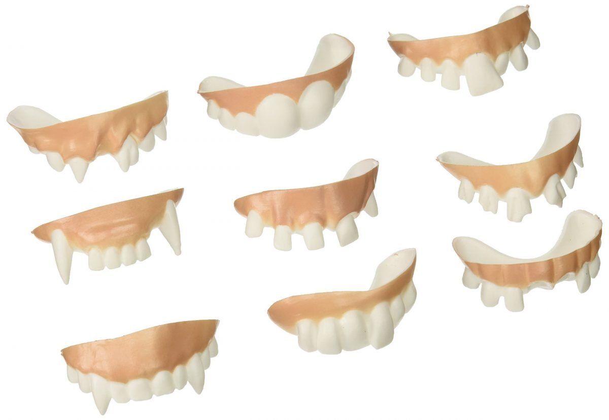 Accoutrements 10818 Gnarly Teeth (Set Of 9), Medium, White Set Of 9 ...