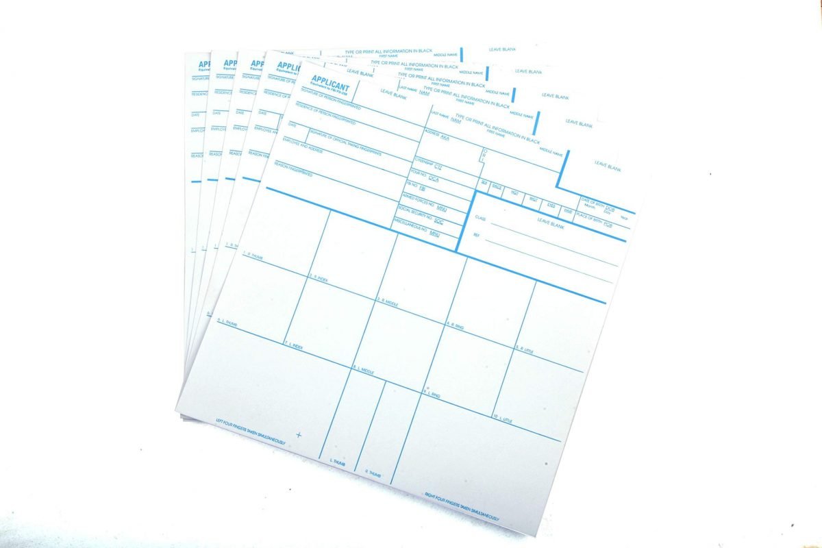 Fingerprint Cards, Applicant FD-258, 5 Cards - Swiftsly