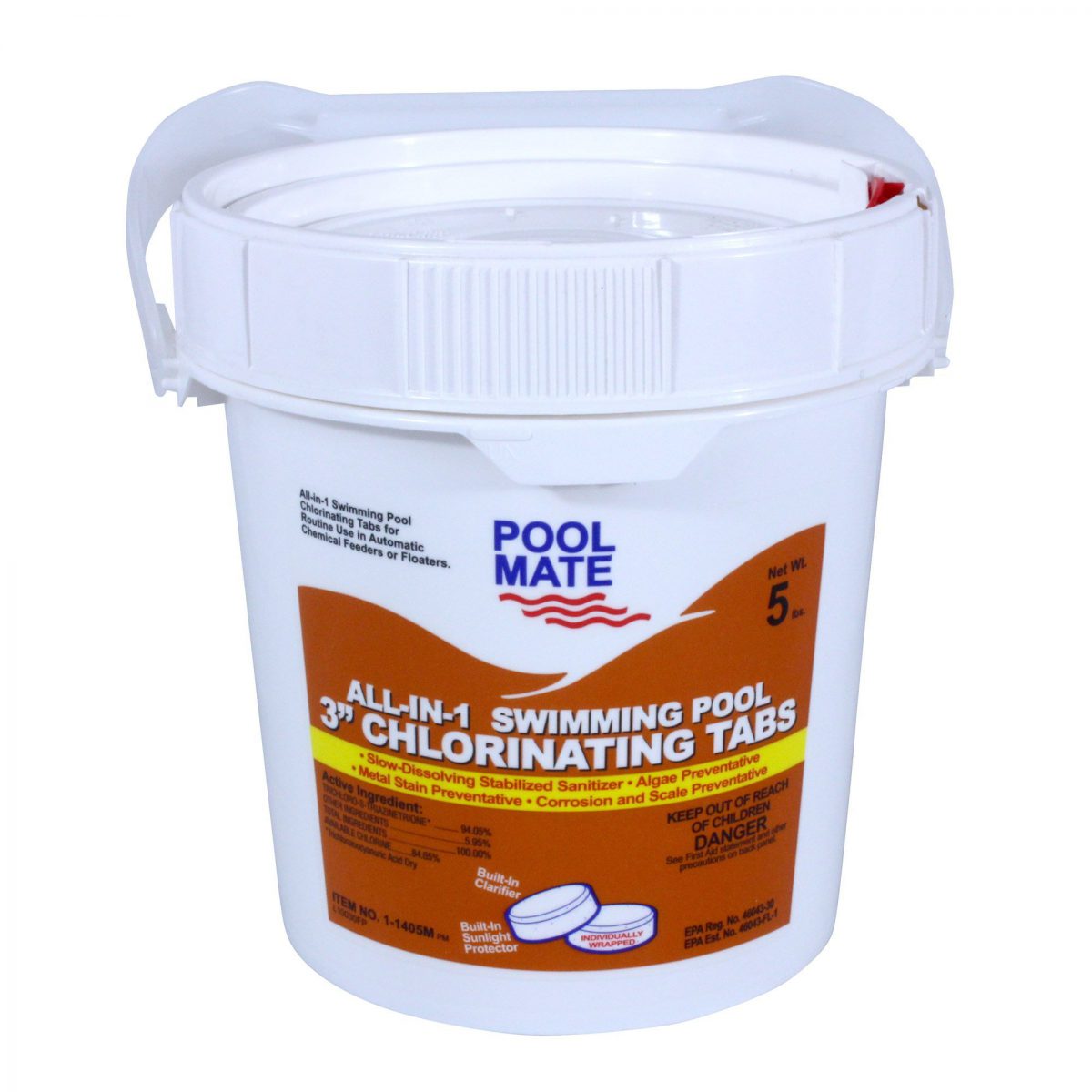 Pool Mate 1-1405M All-in-1 Swimming Pool 3-Inch Chlorinating Tablets, 5 ...