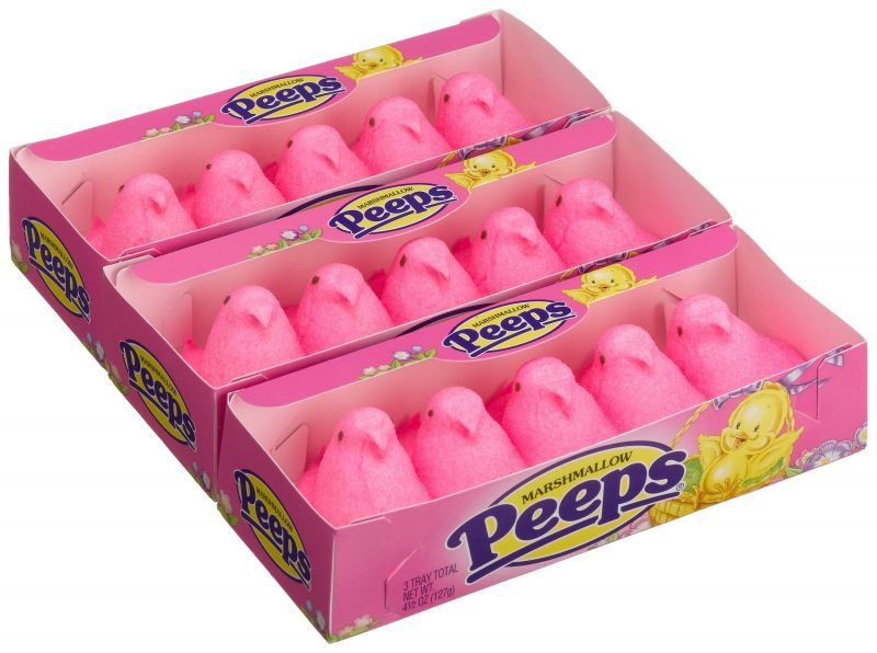 Marshmallow Peeps Pink Chicks, 4.5-Ounce, 15-Count Boxes (Pack Of 6 ...