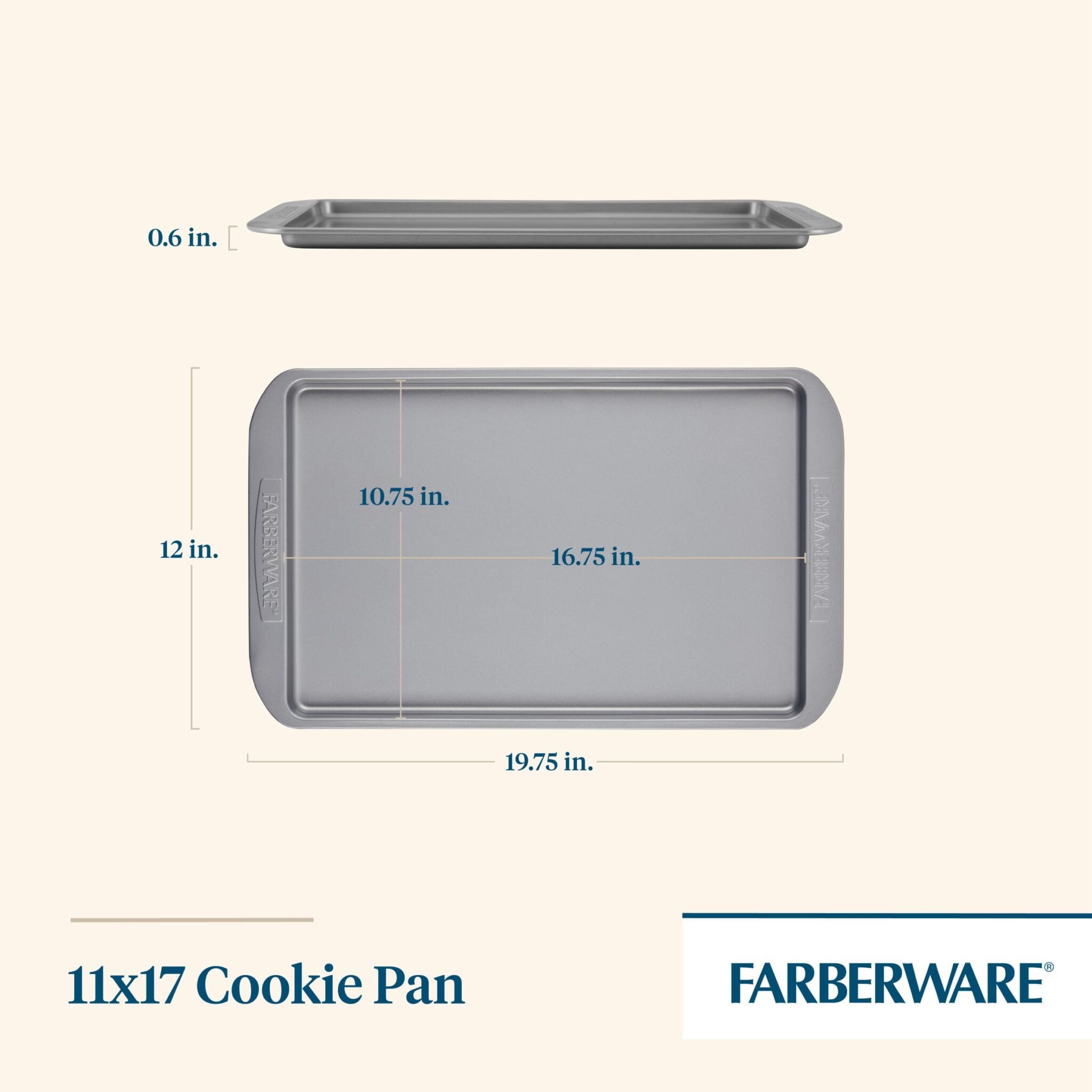 Farberware Nonstick Bakeware, Nonstick Cookie Sheet / Baking Sheet - 11 ...