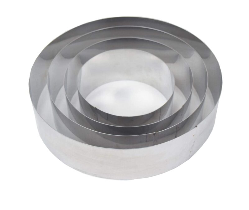 Set Of 4 Round Mousse Cake Baking Rings Cutters Bottomless By EUROTINS ...