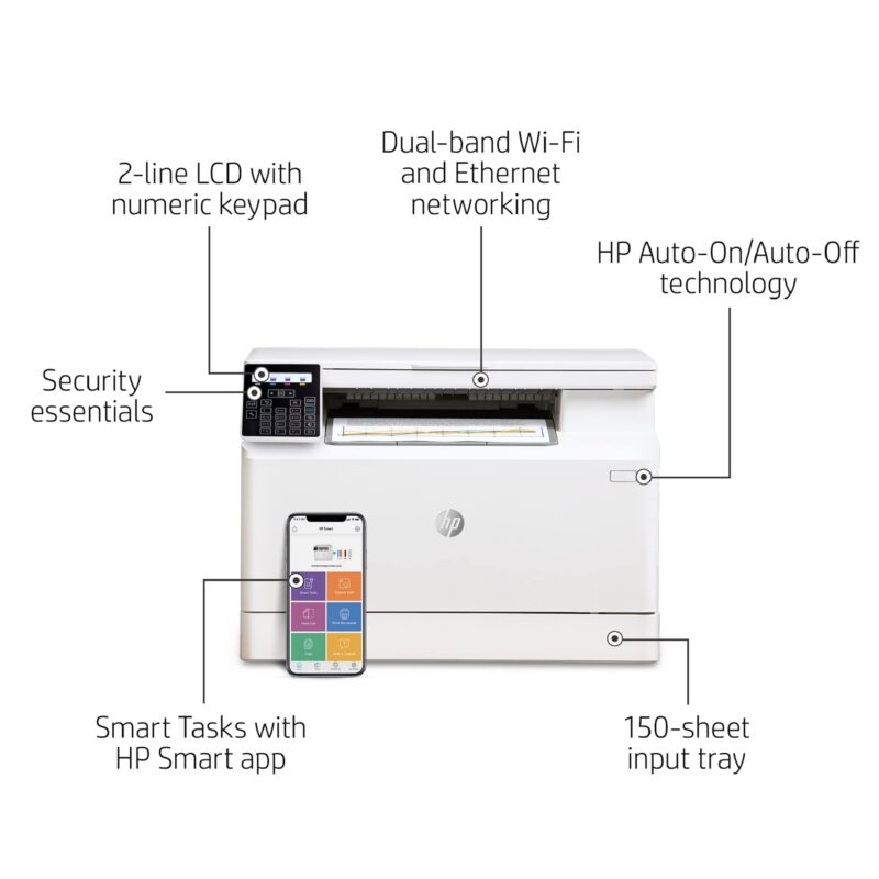 HP Color LaserJet Pro M182nw Wireless All-in-One Laser Printer, Remote ...