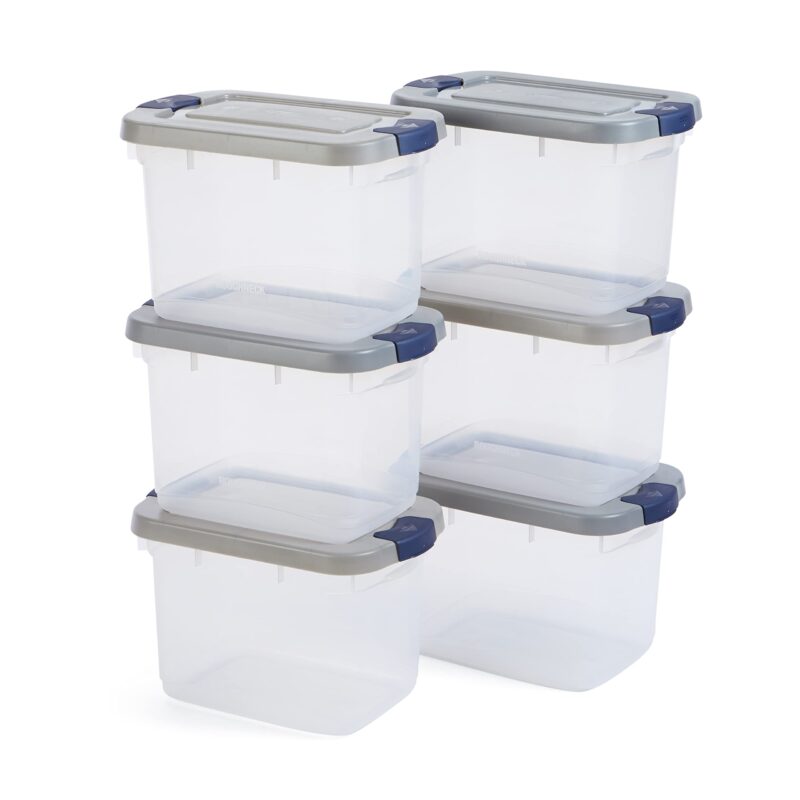 Rubbermaid Roughneck Clear 19Qt/ 4.75 Gal Storage Containers, Pack Of 6 ...