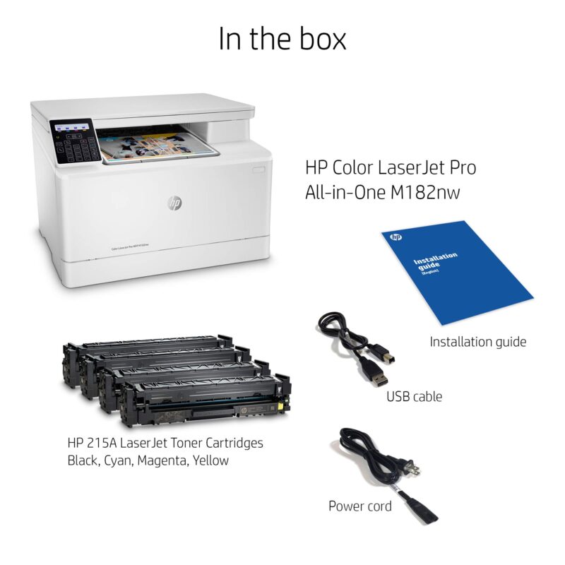 HP Color LaserJet Pro M182nw Wireless All-in-One Laser Printer, Remote ...