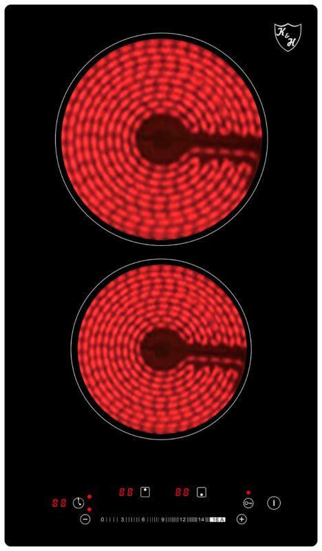 K&H 2 Two Burner Dual 12 Inch Built-in Electric Stove Top Radiant ...