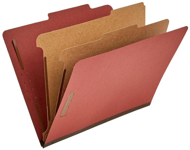 Amazon Basics Letter Size Pressboard Classification File Folder With ...