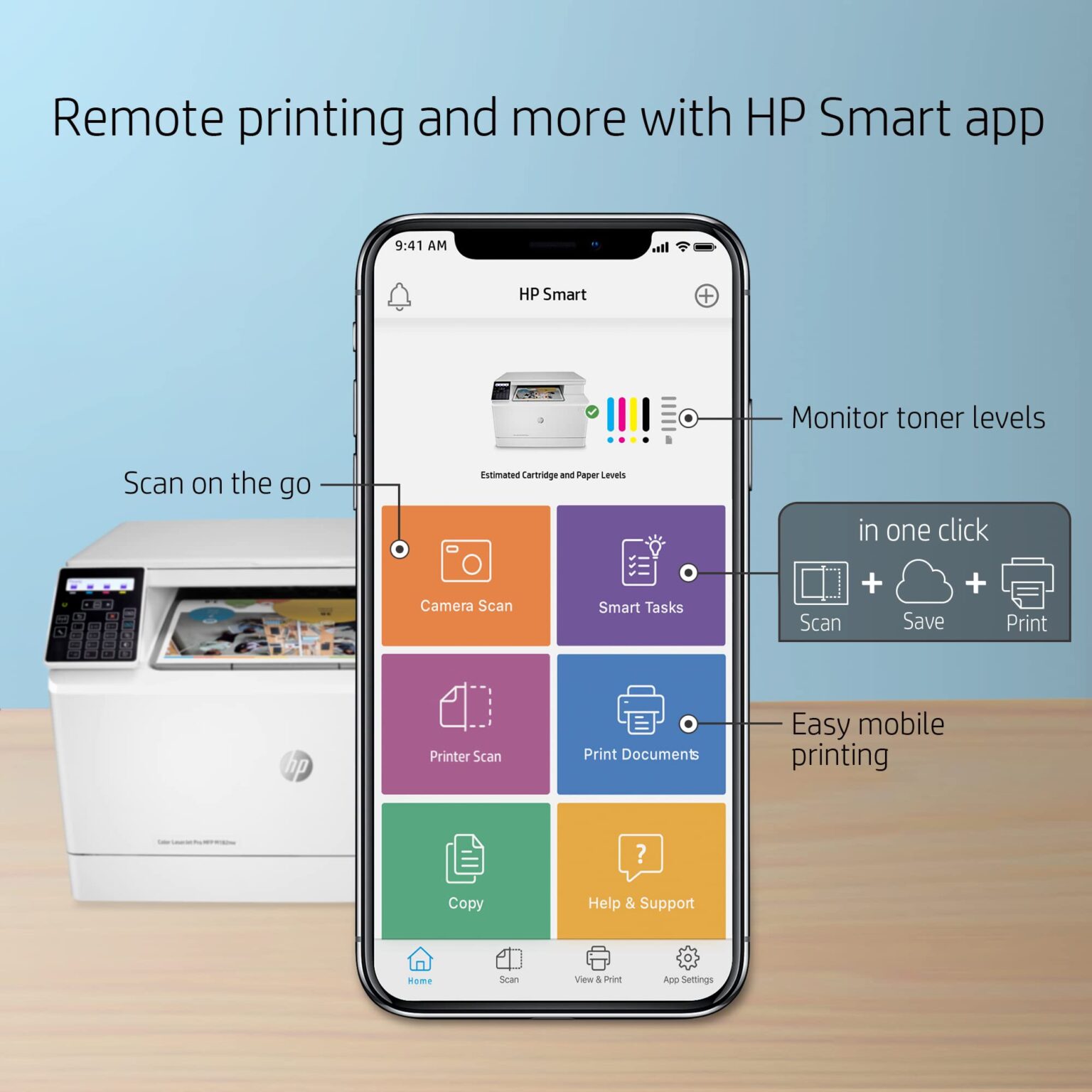 HP Color LaserJet Pro M182nw Wireless All-in-One Laser Printer, Remote ...