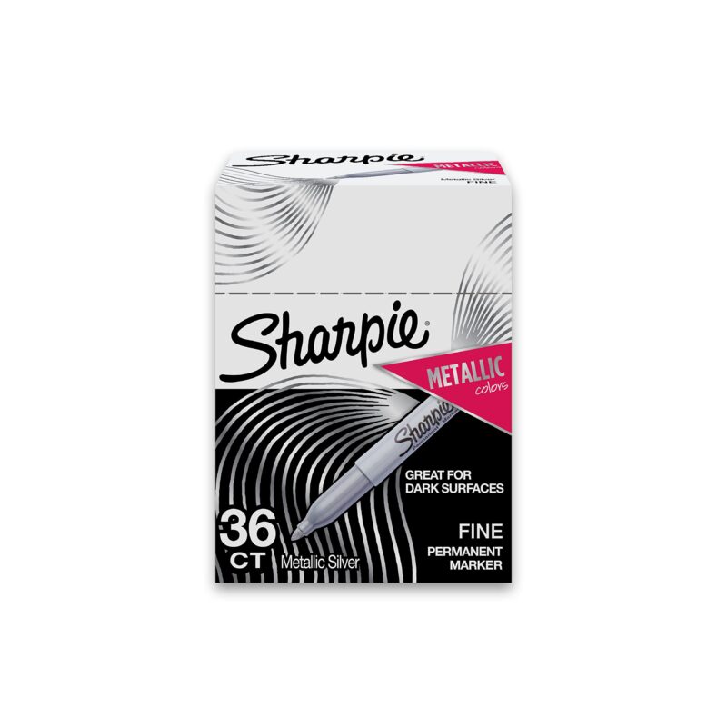 SHARPIE Metallic Permanent Markers, Fine Point, Metallic Silver, 36 ...