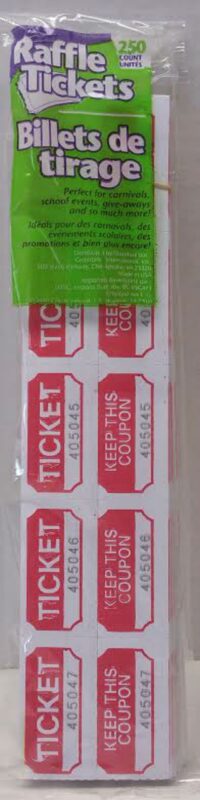 Red Raffle Tickets 250 Count Prefolded - Made In USA! 2 - Swiftsly