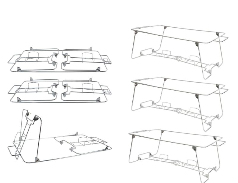 6 Pack Buffet Wire Rack Folding Chafing Stand Chrome Frame Serving ...