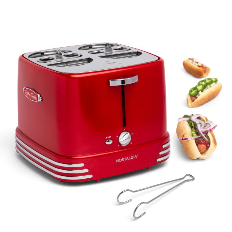 Nostalgia 4 Slot Hot Dog And Bun Toaster With Mini Tongs, Hot Dog ...