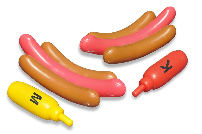 Swimline Hotdog Battle Pool Float , Brown Hotdog Battle Inflatable ...