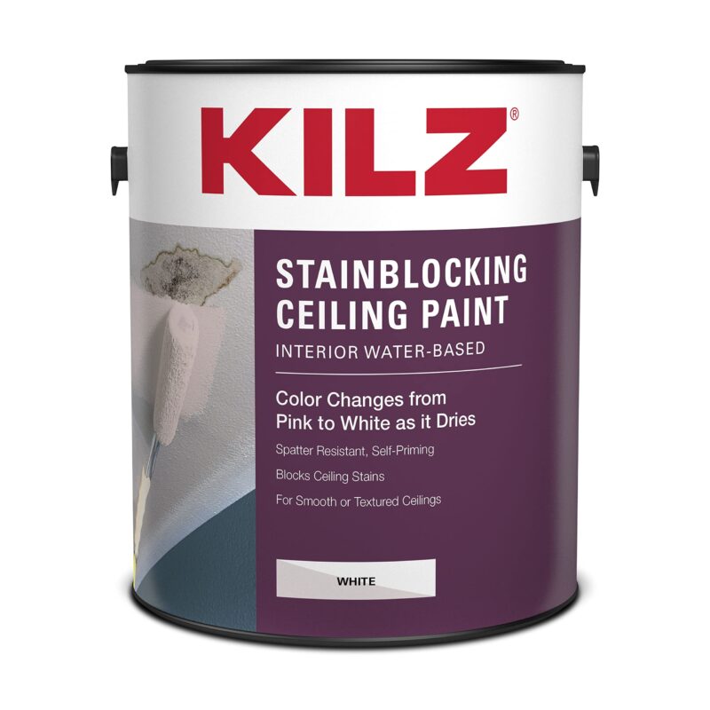 KILZ Stainblocking Ceiling Paint, Interior, White, 1 Gallon - Swiftsly