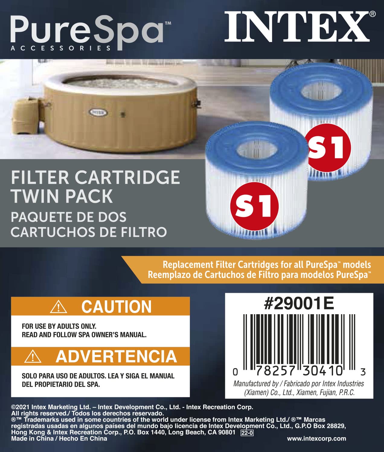 Intex Type S1 Filter Cartridge For PureSpa, Twin Pack - Swiftsly