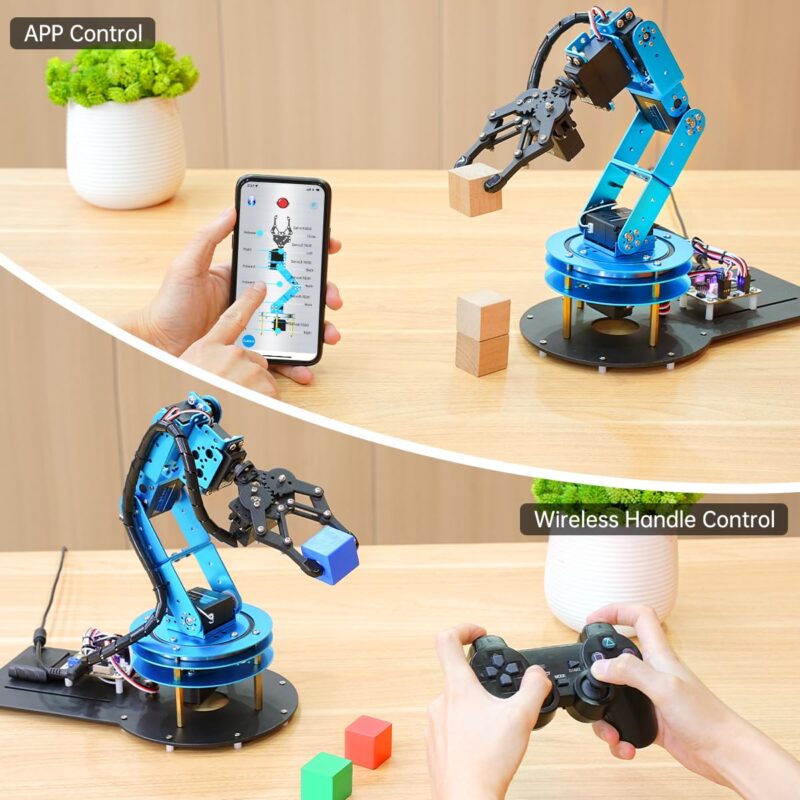 Lewansoul Robotic Arm Kit 6dof Programming Robot Arm With Handle Pc Software And App Control