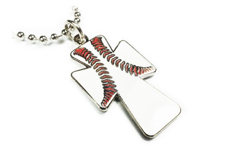 Baseball Christian Cross Jesus Christ Crucifix Pendant Necklace W/Ball ...