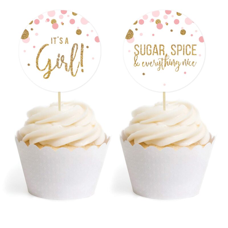 Andaz Press Blush Pink Gold Glitter Girl Baby Shower Party Collection ...
