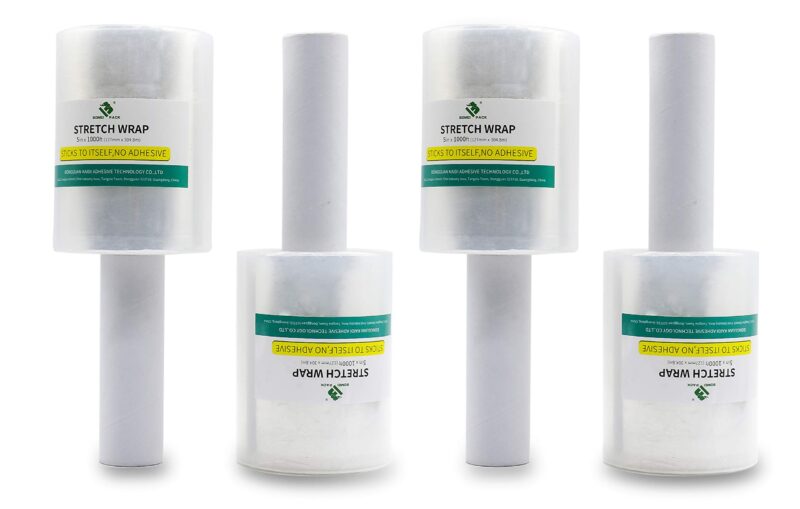 4 Pack Industrial Mini Clear Stretch Wrap With Handle 5" 1000ft 80 ...