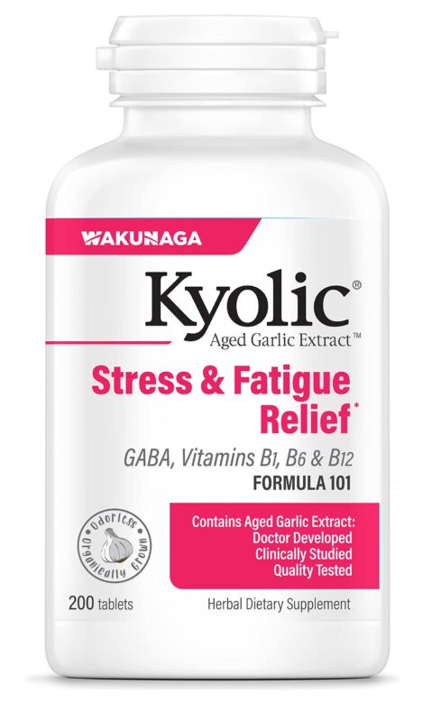 Kyolic Aged Garlic Extract Formula 101, Stress And Fatigue Relief, 200 ...