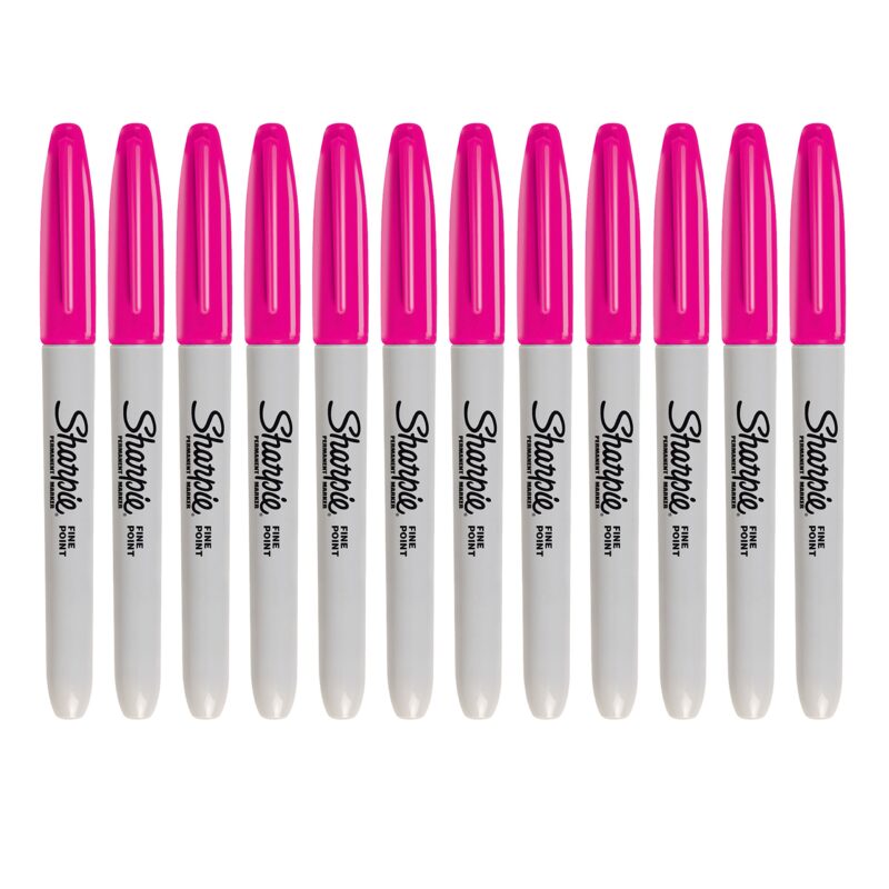 Sharpie Permanent Marker, Fine Point, Magenta, 12 Count (32081) - Swiftsly