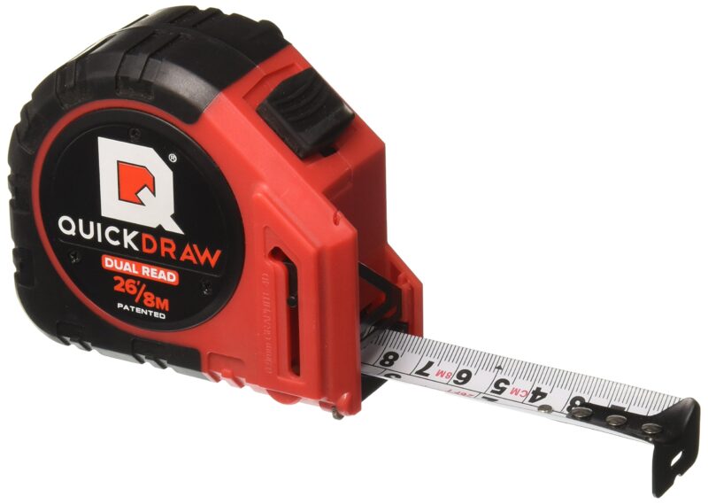 QUICKDRAW PRO Dual-Read 26 Ft / 8M (Imperial/Metric) Self Marking Tape ...