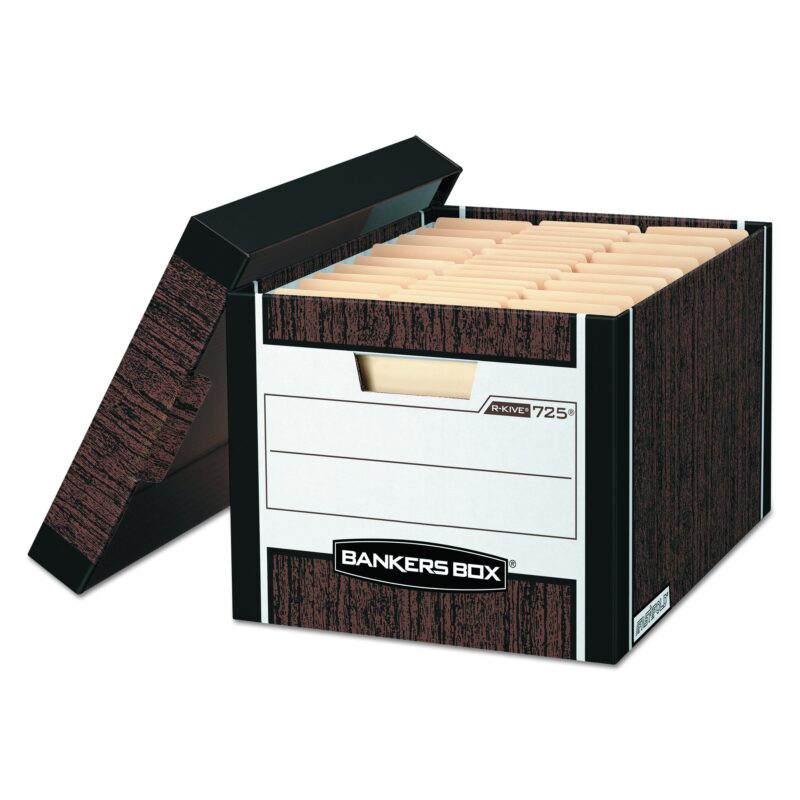 Bankers Box R-KIVE Heavy-Duty Storage Boxes, FastFold, Lift-Off Lid ...