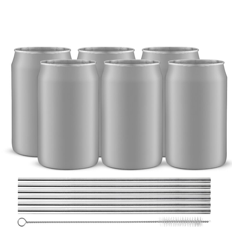 JoyJolt Metal Beer Can Tumbler With Straws And Brush. Unbreakable Metal ...