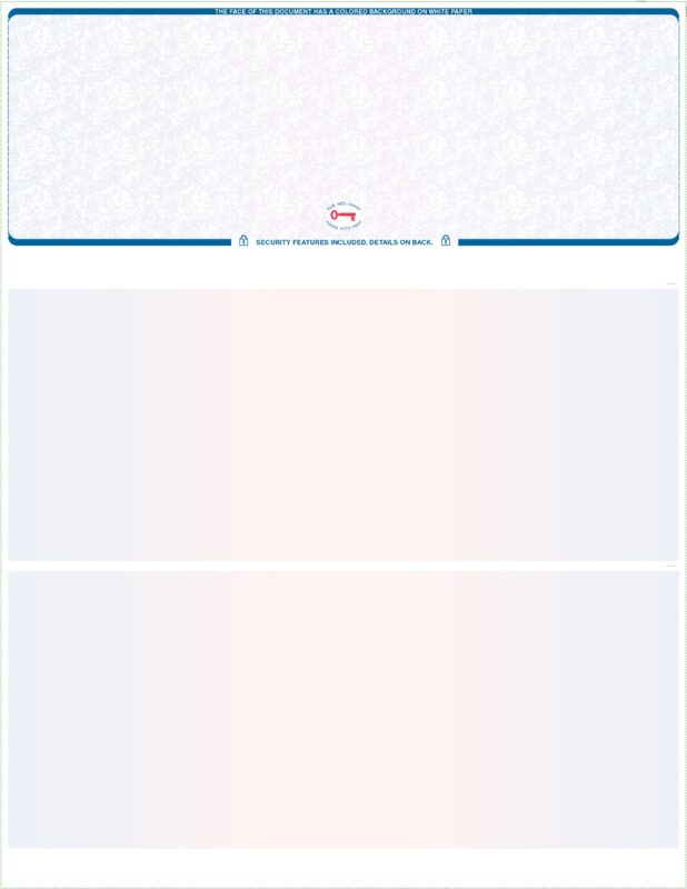 250 Blank Computer Check Stock - Check On Top - Blue Red Blue Prismatic ...