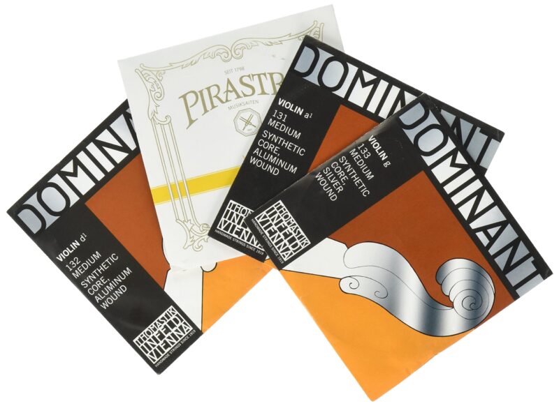 JSI Special 4/4 Violin String Set: Gold Label Ball-End E & Dominant A ...