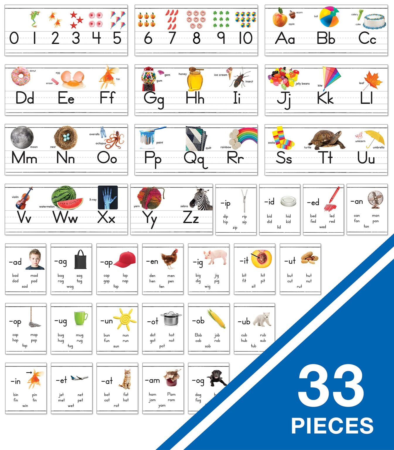 Carson Dellosa 31-Piece Photographic Alphabet Line And Number Line ...