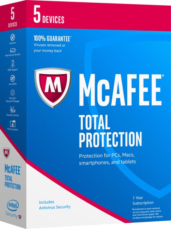 McAfee 2017 Total Protection-5 Devices [Key Code] Key Code 5 Devices ...