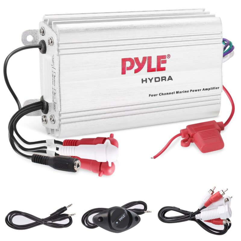 Pyle Hydra Marine Amplifier - Upgraded Elite Series 400 Watt 4 Channel ...