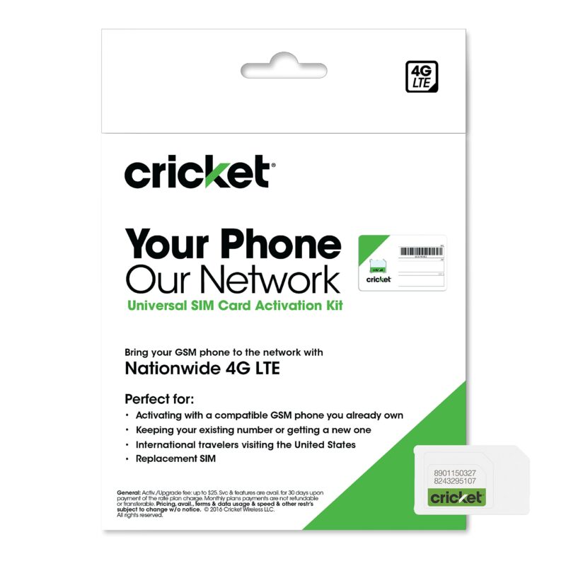 Cricket GSM Sim Card For Cricket Wireless SmartPhones - Carrier ...