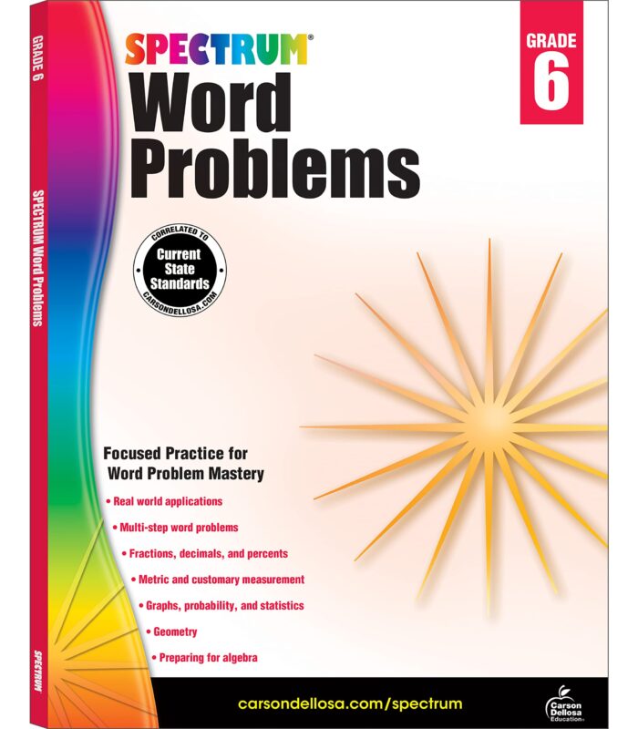 Spectrum 6th Grade Math Word Problems Workbook, Ages 11 To 12, Grade 6 ...