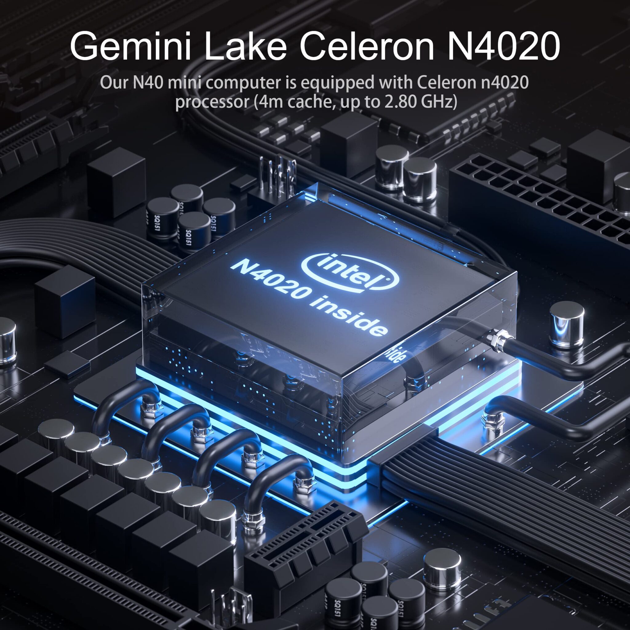 MINISFORUM N40 Mini PC Fanless Silent Desktop Computer 4GB RAM, 64GB ...