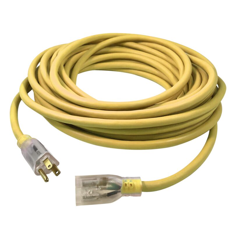 US Wire And Cable 14/3 100-Feet SJTW Yellow Lighted Extension Cord ...