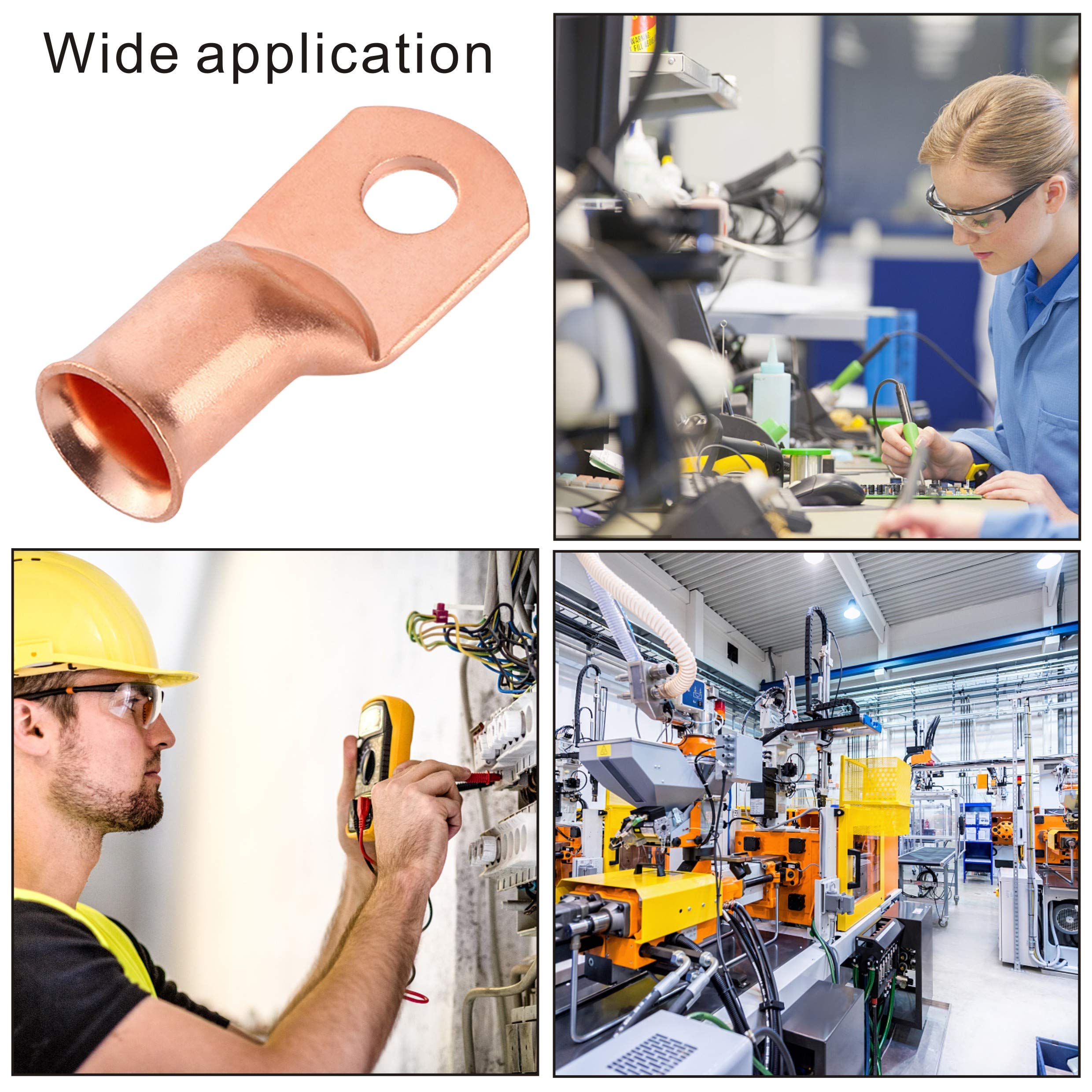 UL Listed Copper Wire Lugs,40pcs Battery Cable Terminal Closed Ends ...