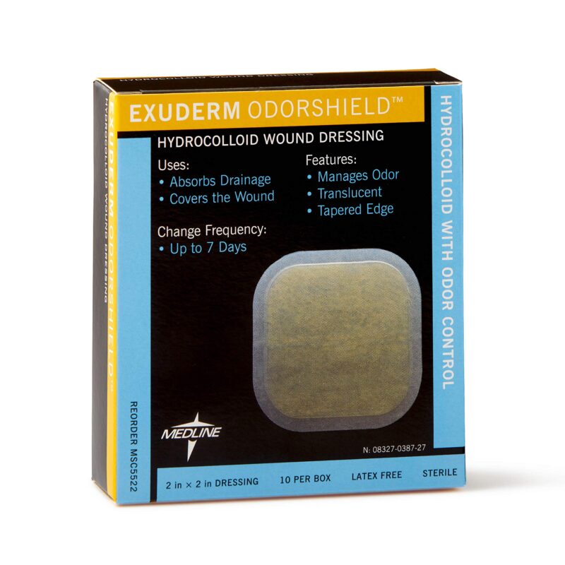 Medline Exuderm Odorshield Hydrocolloid Wound Dressing, 2" X 2" (Pack ...