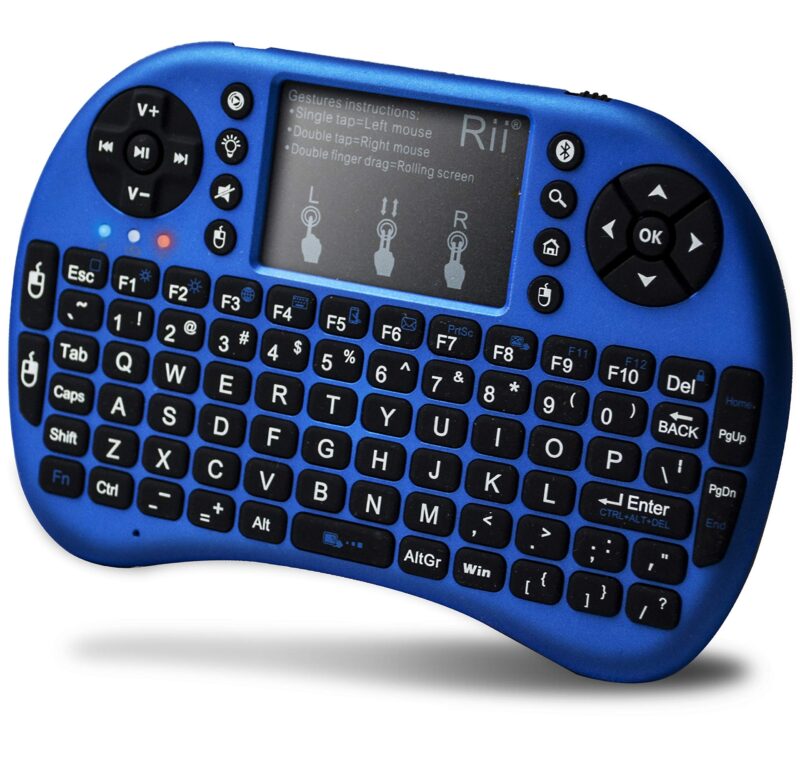 Rii Mini Bluetooth Keyboard With Touchpad＆QWERTY Keyboard, Backlit ...