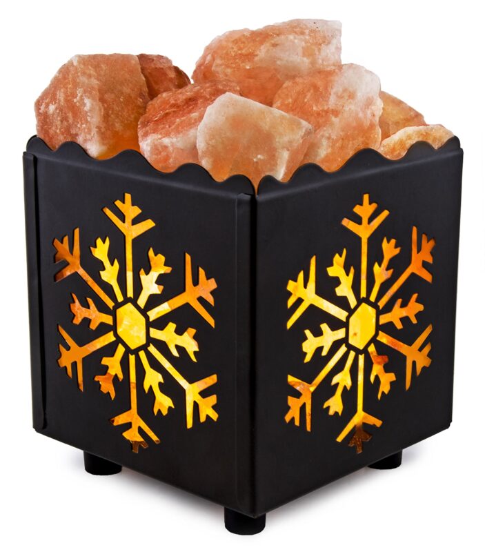 CRYSTAL DECOR Himalayan Pink Salt Lamp Basket & Dimmer Cord Bulb ...